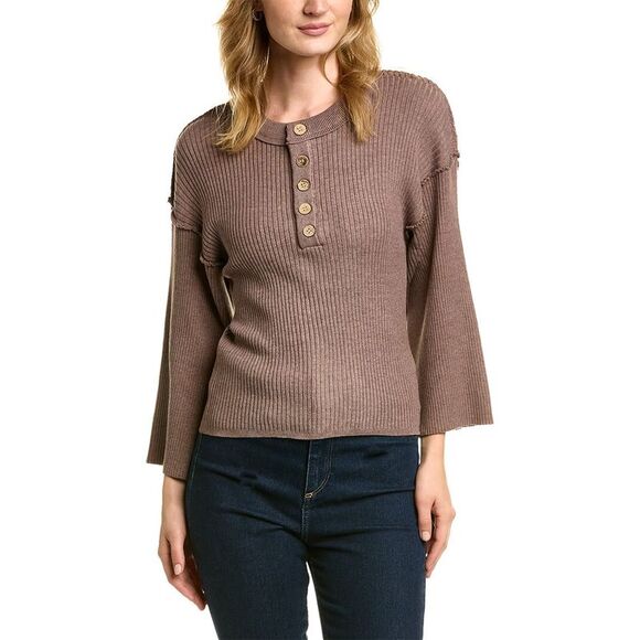 Oat New York | Tops | Oat New York Womens Droppedshoulder Henley Shirt ...